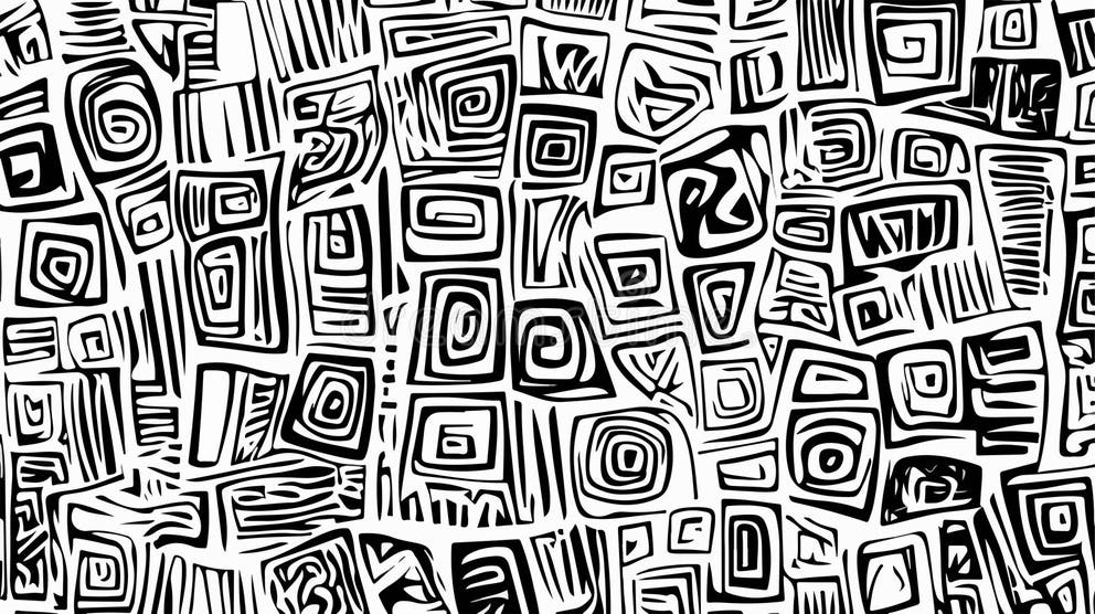 Geometric Doodle Pattern Vector Illustration Iso Stock Vector ...