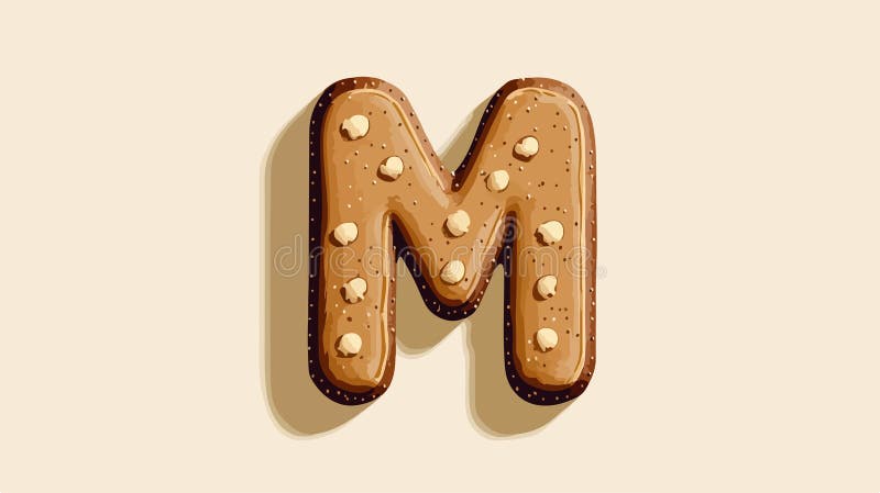 Gingerbread Letter M Simple Flat Vector Isolated Stock Vector ...