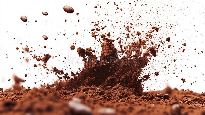 Ground Coffee Cocoa Explosion Splash for Creative Design Projects Stock ...