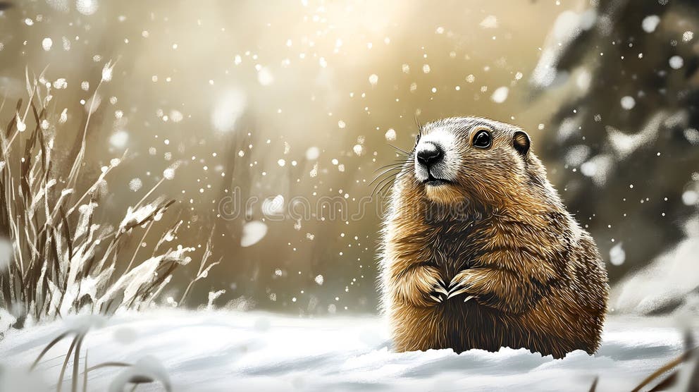Groundhog Day Greeting Card and Banner Background Design Stock ...