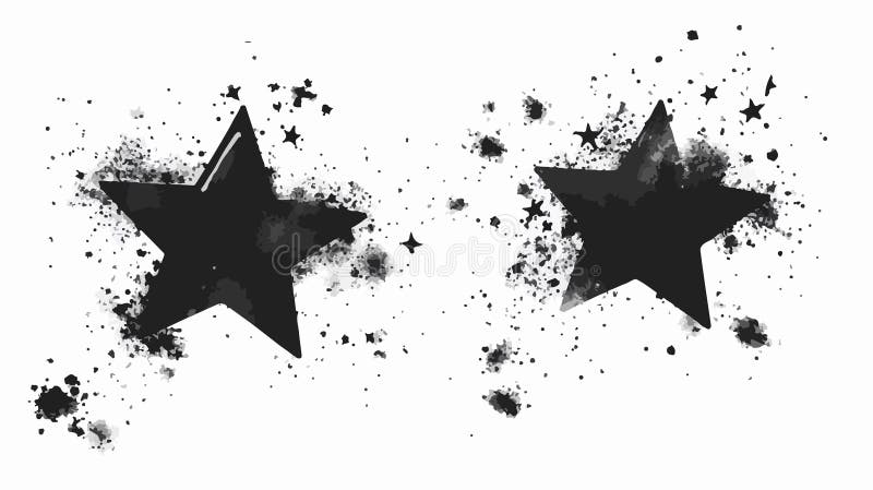 Grunge Ink Dust Texture with Sparkling Stars Vector Illustration Stock ...