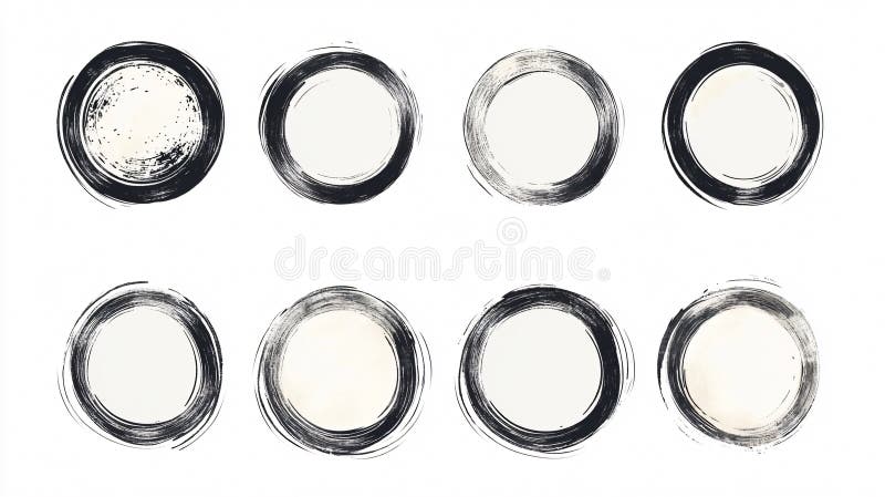 Hand Drawn Empty Circles Set for Creative Design Projects Stock ...
