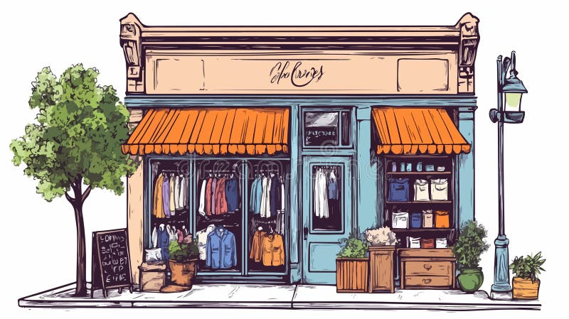 Hand-Drawn Second-Hand Clothing Store Logo Vector Stock Vector ...