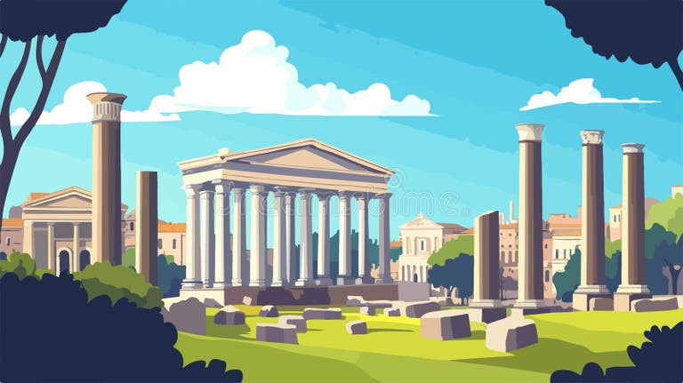 Historic Roman Forum Ancient Ruins Landmarks Architectural Arcs ...