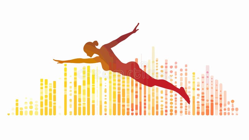 Innovative Bar Graph with Person Stretching Silhouette Stock ...