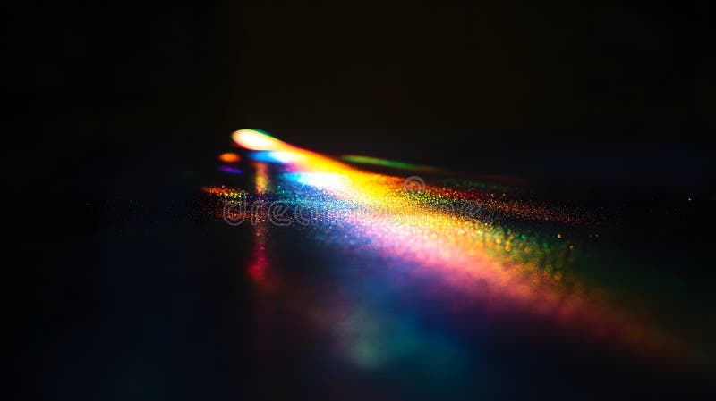 Iridescent Light on Black Background: Abstract and Elegant Illumination ...