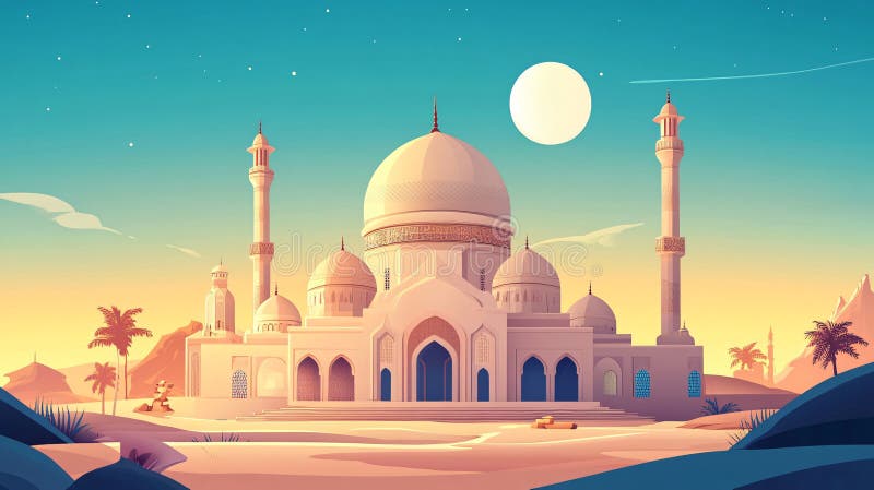 Islamic Mosque Vector in Mexican Style: Traditional Architecture ...