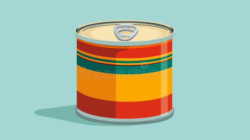 Isolated Tin Can with Canned Food - Simple Flat Vector Design Stock ...