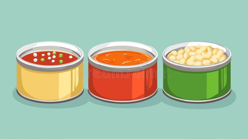 Isolated Tin Can with Canned Food - Simple Flat Vector Design Stock ...