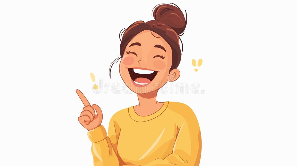 Joyful Person Laughing and Mocking, Pointing at Someone with Amusement ...