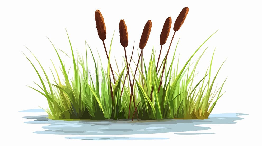 Lakeshore Bulrush Plant Isolated Vector Illustration Stock Vector ...