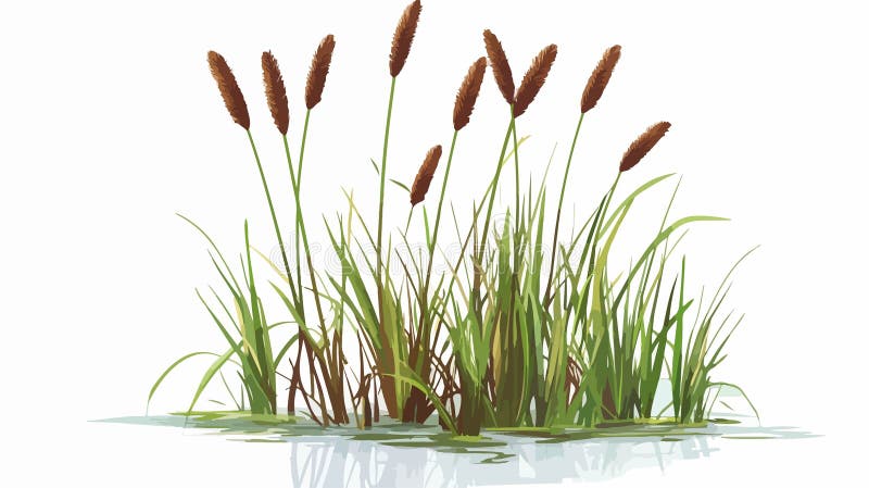 Lakeshore Bulrush Plant Isolated Vector Illustration Stock Vector ...