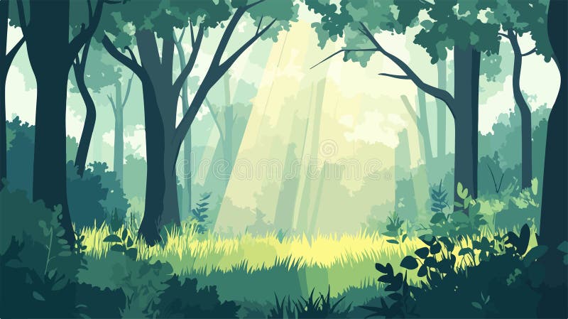 Luminous Sunny Forest Clearing with Natural Light, Serene Nature Scene ...