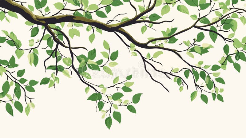 Lush Tree Branches and Leaves Vector Background Design Stock Vector ...