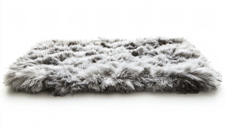 Luxurious Shaggy Rug with Cozy Texture on White Background Stock Image ...