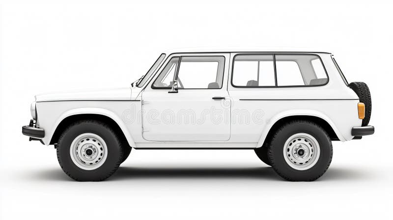 Luxury White SUV Car Isolated on Plain White Background for ...