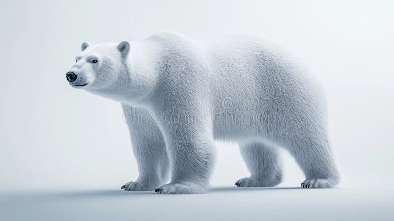 Majestic White Polar Bear Standing Alone Background Stock Photos - Free ...