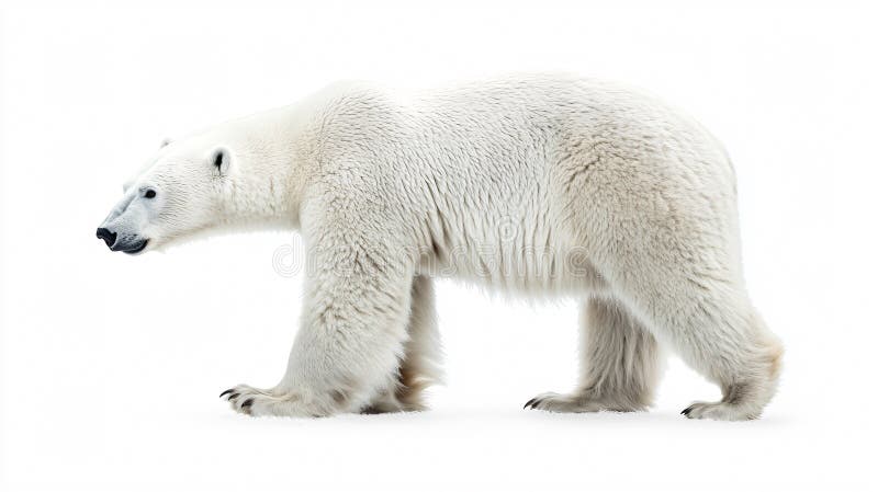 Majestic White Polar Bear Standing Alone on White Background Stock ...