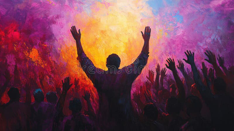 Man Raising Hands in Worship - Religious Artwork for Inspiration and ...
