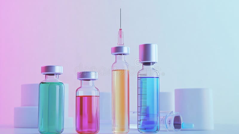 Medical Injection with Syringe on White Background Stock Image - Image ...