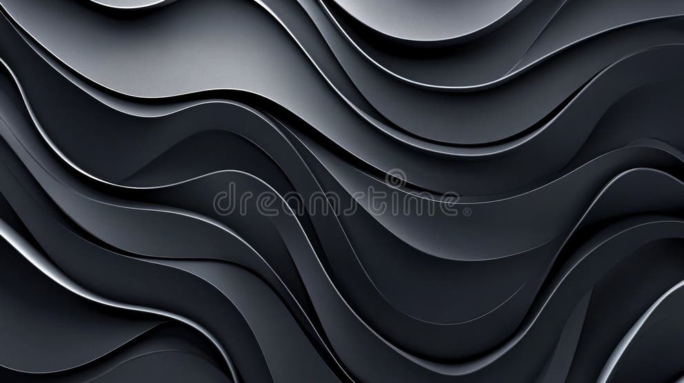 Modern Black Abstract Wavy Background Design for Creative Projects Stock Illustration ...