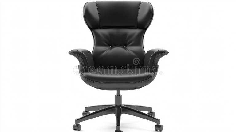 Modern Black Office Chair on White Background for Professional ...