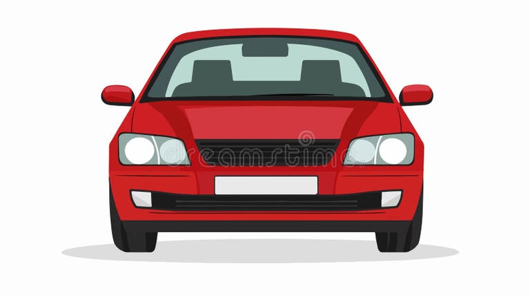 Modern Car Front View Icon Vector Illustration Isolated on White ...