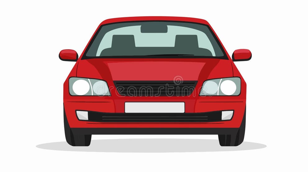 Modern Car Front View Icon Vector Illustration Isolated on White ...