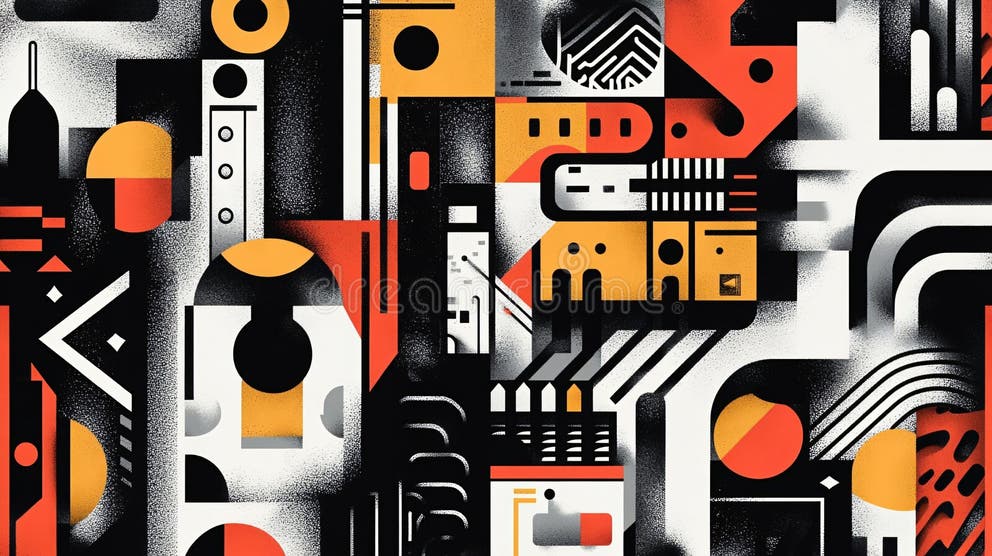 Modern Cityscape Sticker with Bold Design Elements for Urban Concept ...