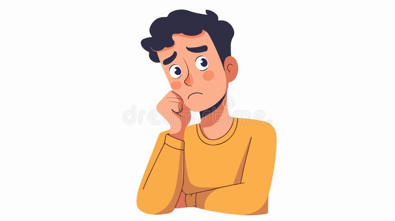 Pensive Doubtful Person in Thoughtful Suspicion Thinking Pose Stock ...