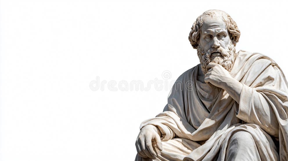 Philosopher Marble Statue Isolated on White Background for Artistic ...
