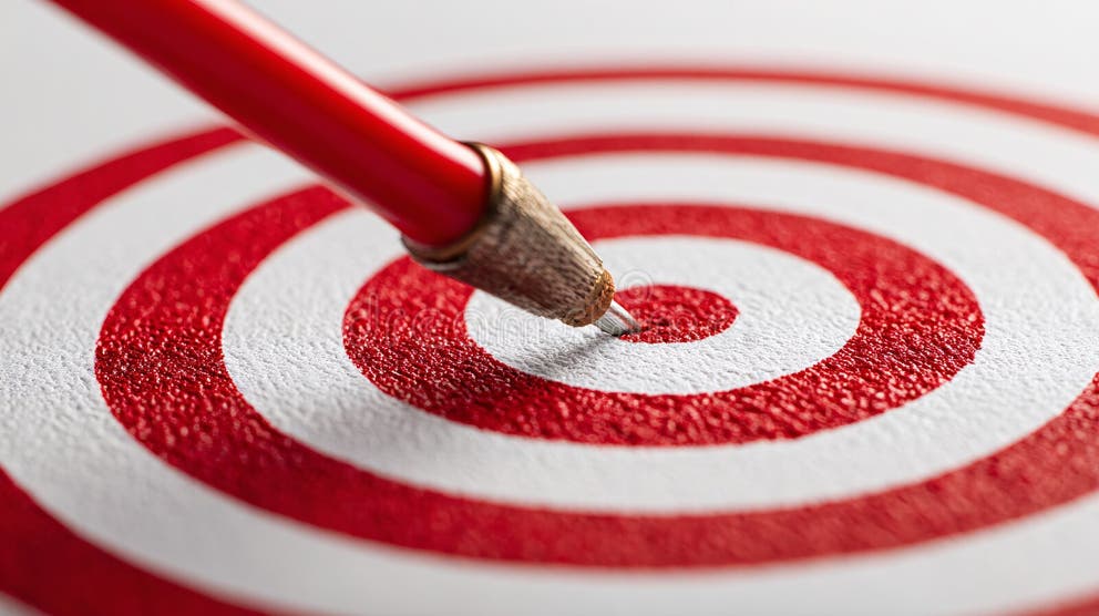 Precise Red Target with Arrow Hitting Goal on White Background Stock ...
