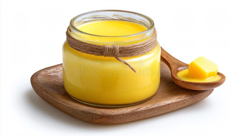 Premium Desi Ghee in Traditional Mataki Vessel on White Background ...