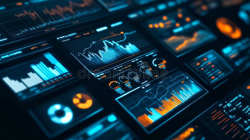 Professional Analytics Dashboard with Data Graphs Displayed Stock ...