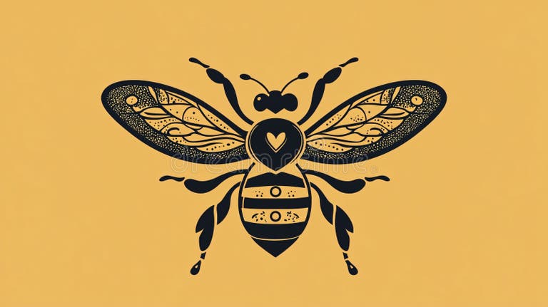 Professional Bee Face Black Silhouette Icon Logo in Mexico Stock ...