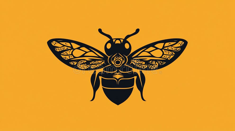 Professional Bee Face Black Silhouette Icon Logo in Mexico Stock ...