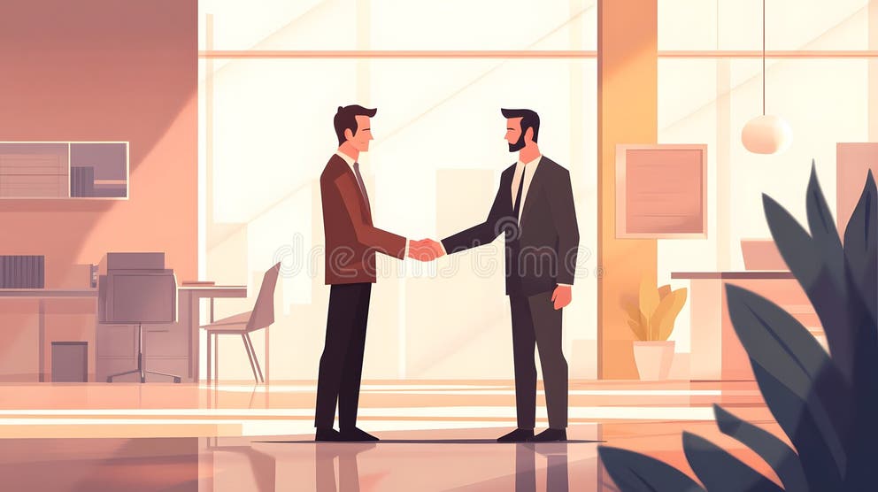 Professional Business Deal Closure Handshake Authentication in Flat ...