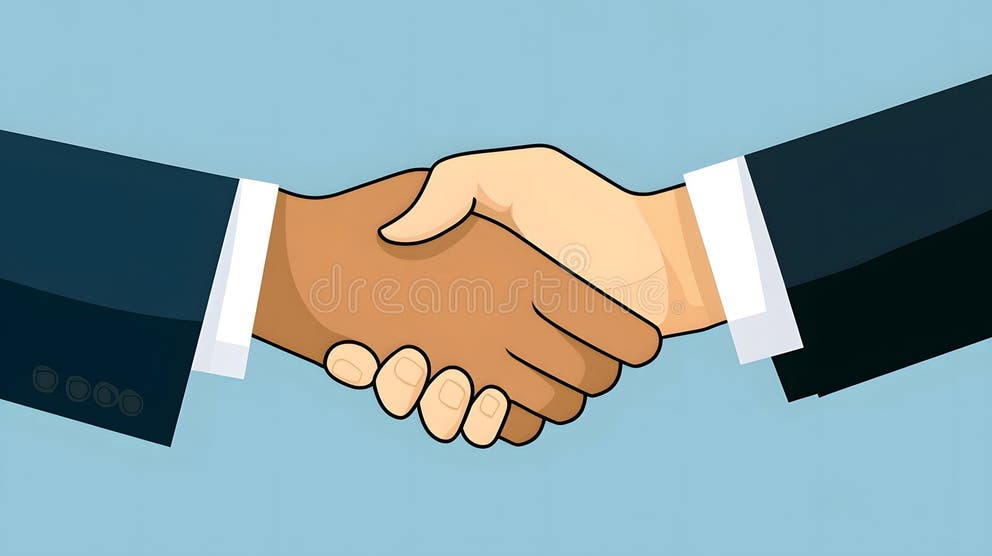 Professional Business Deal Closure Handshake Authentication in Flat ...