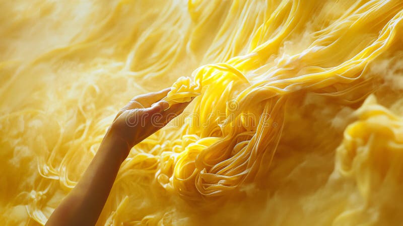 Professional Chef Cooking Pasta with Long Noodles in Kitchen Stock ...