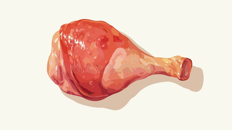 Professional Chicken Thigh Vector Illustration Icon Isolated on White ...