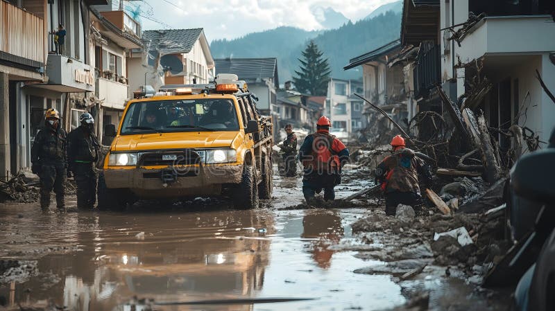 Professional Disaster Response Team Providing Aid and Relief in Crisis ...