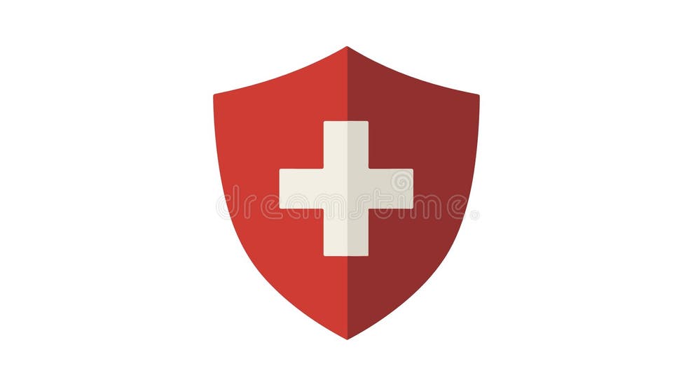 Professional First Aid Shield Flat Icon Vector Illustration Stock ...