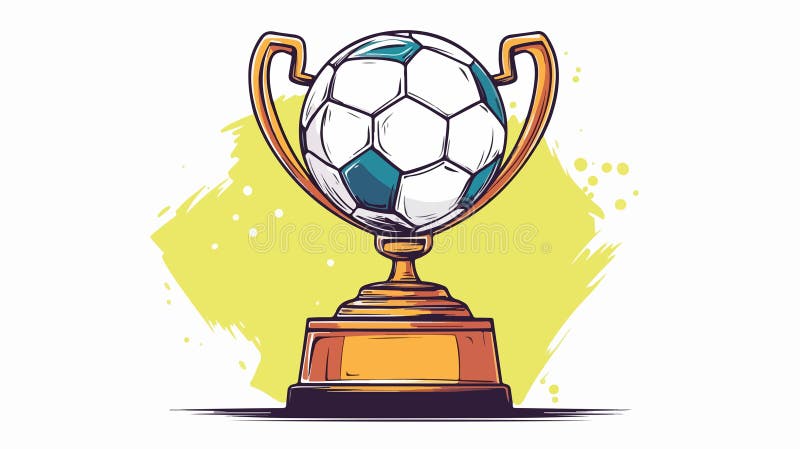 Professional Football Trophy Coloring Page Illustration Stock Vector ...