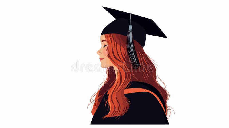 Professional Graduated Girl Vector Illustration Design for Visual ...
