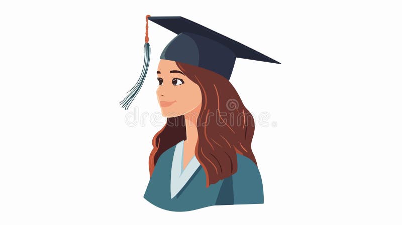 Professional Graduated Girl Vector Illustration Design for Visual ...