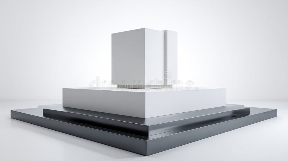 Professional Modular Display Podium Isolated on White Background Stock ...