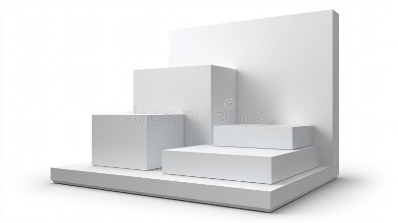 Professional Modular Display Podium Isolated on White Background Stock ...