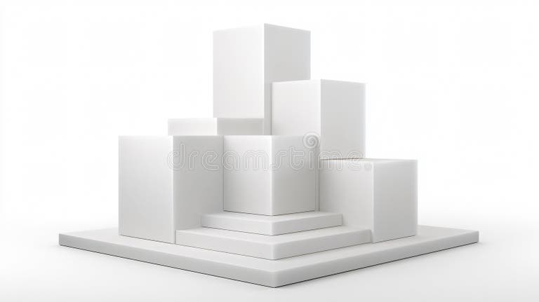 Professional Modular Display Podium Isolated on White Background Stock ...