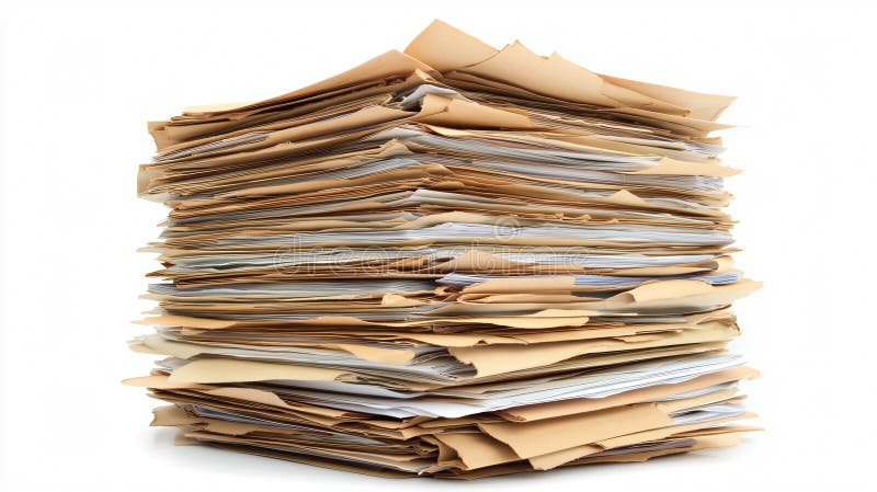 Professional Stack of Papers Isolated on White Background for Office ...
