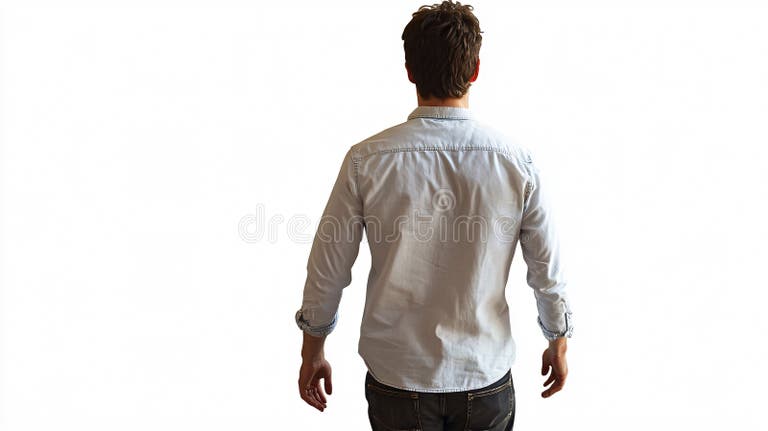 Professional Young Man Walking Back View Transparent Portrait Stock ...